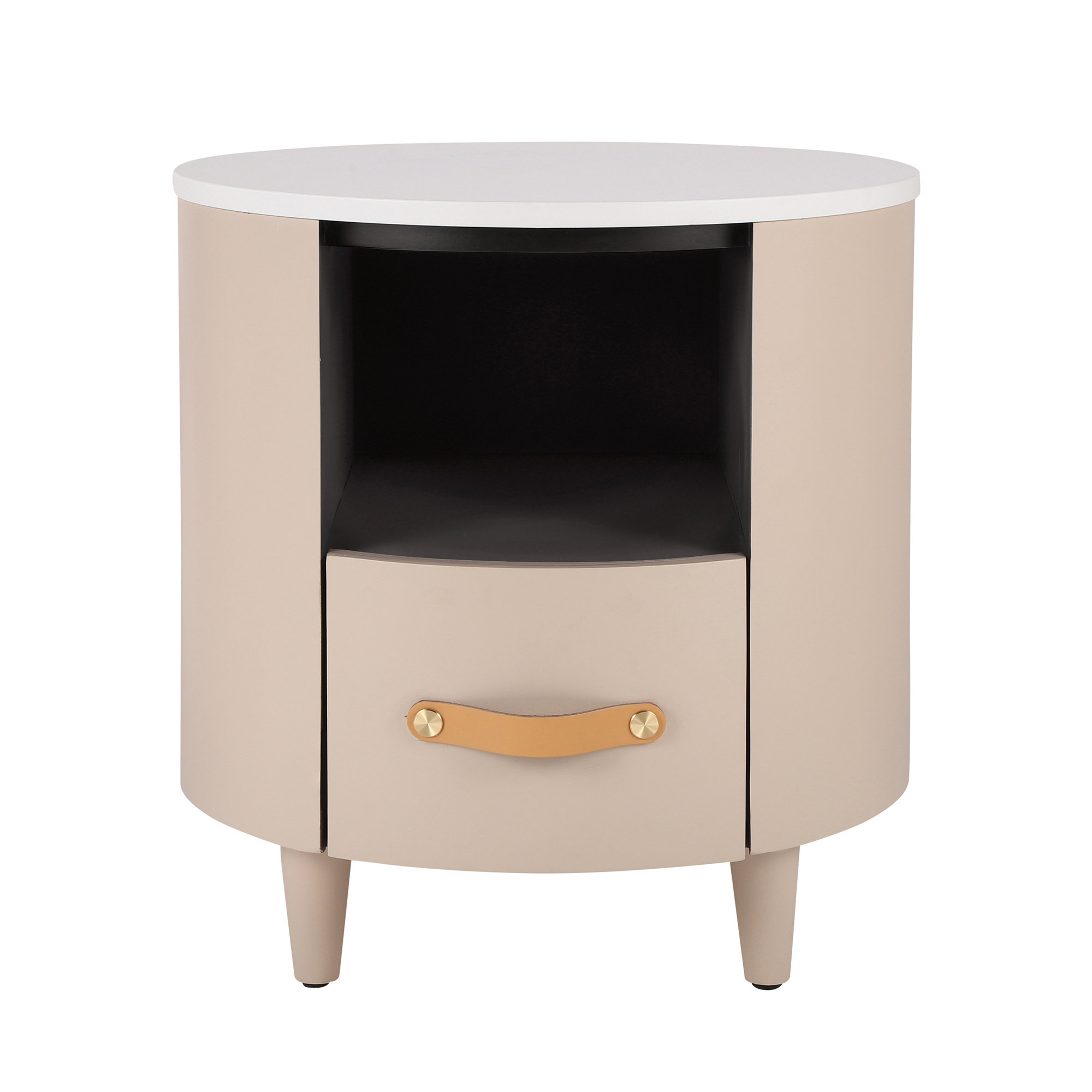 Red Barrel Studio® Contemporary & Modern Round Nightstand With Storage ...