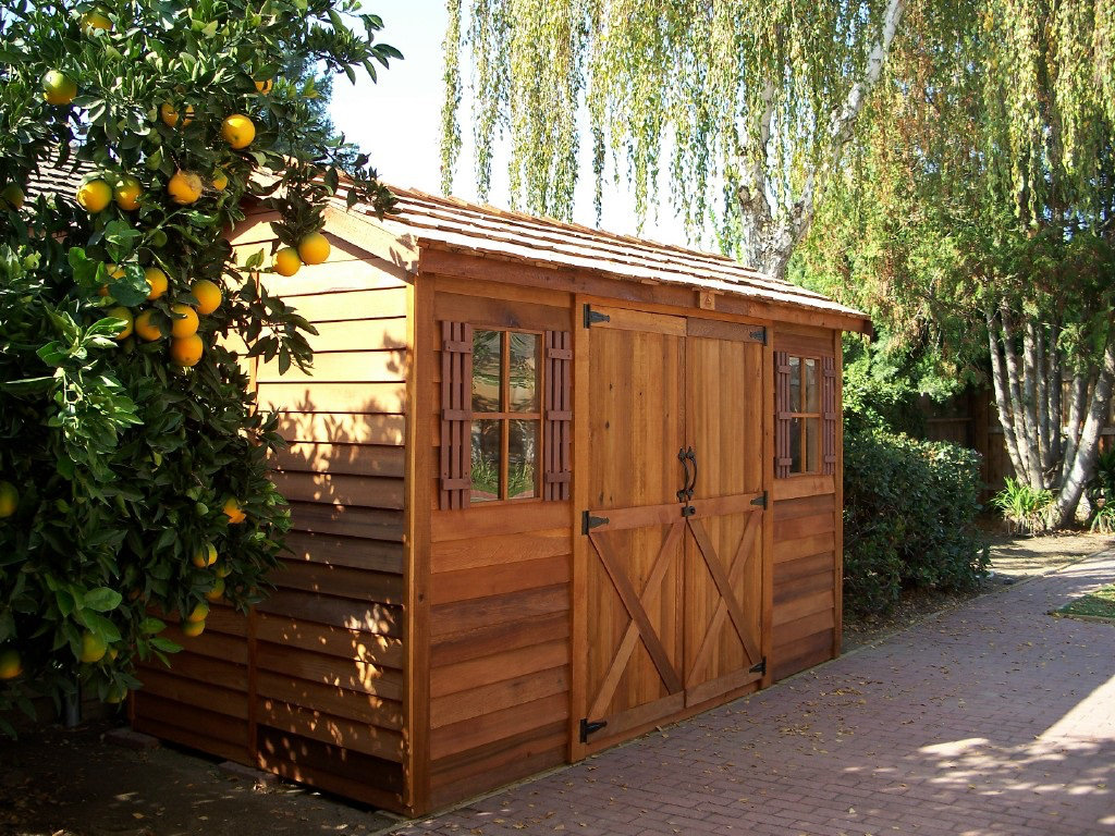Cedarshed Longhouse 16 ft. W x 10 ft. D Western Red Cedar Wood Storage ...