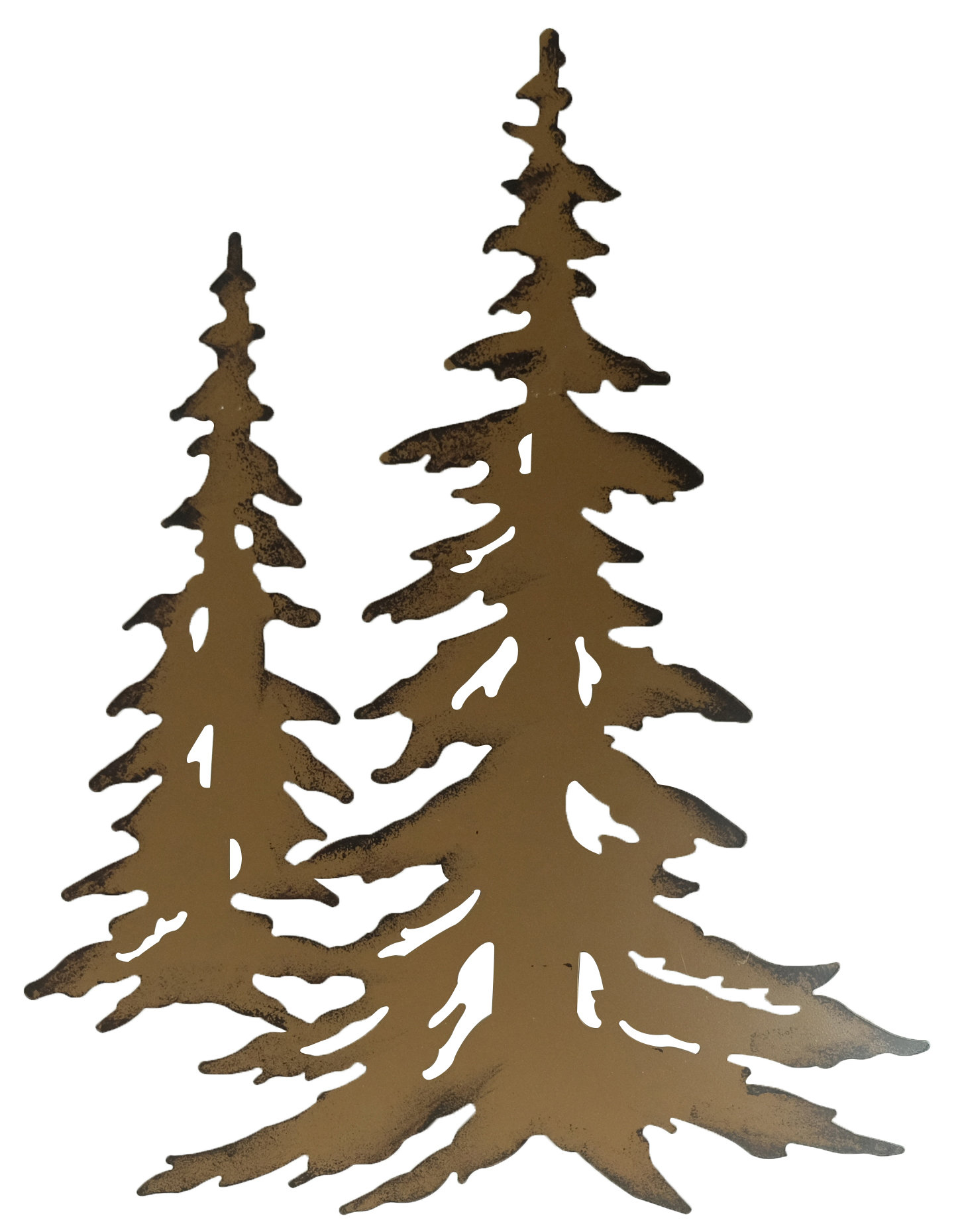 Winston Porter Brown Metal Two Trees Indoor / Outdoor Hanging Wall ...