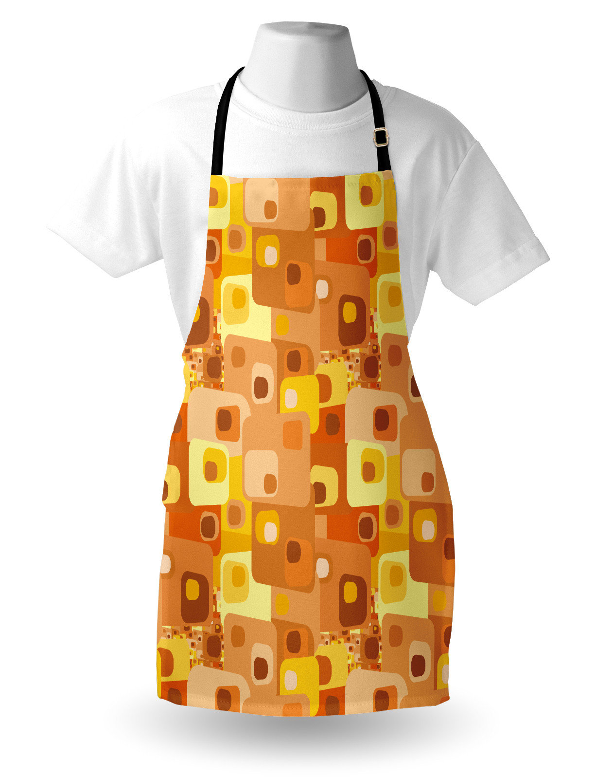 East Urban Home Retro Apron Unisex, Rounded Funky Squares, Adult Size ...