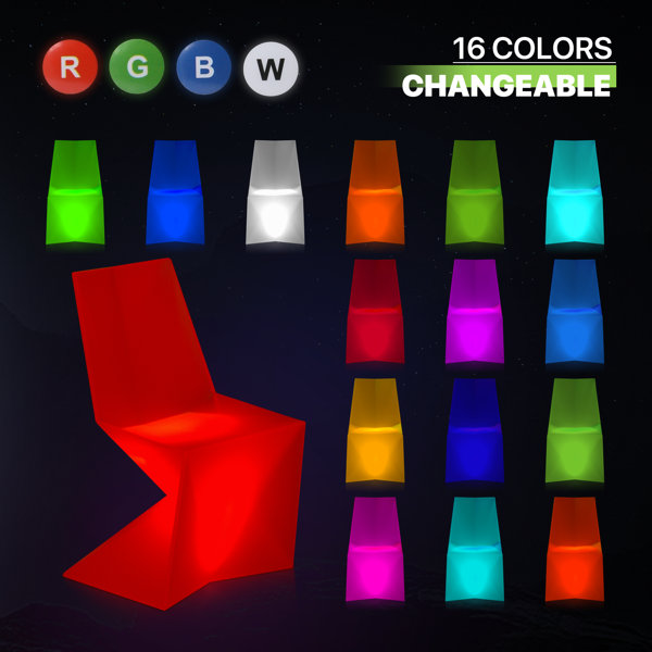Wrought Studio™ Eshaal LED Light Up Chair Lighting RGB 16 Color ...