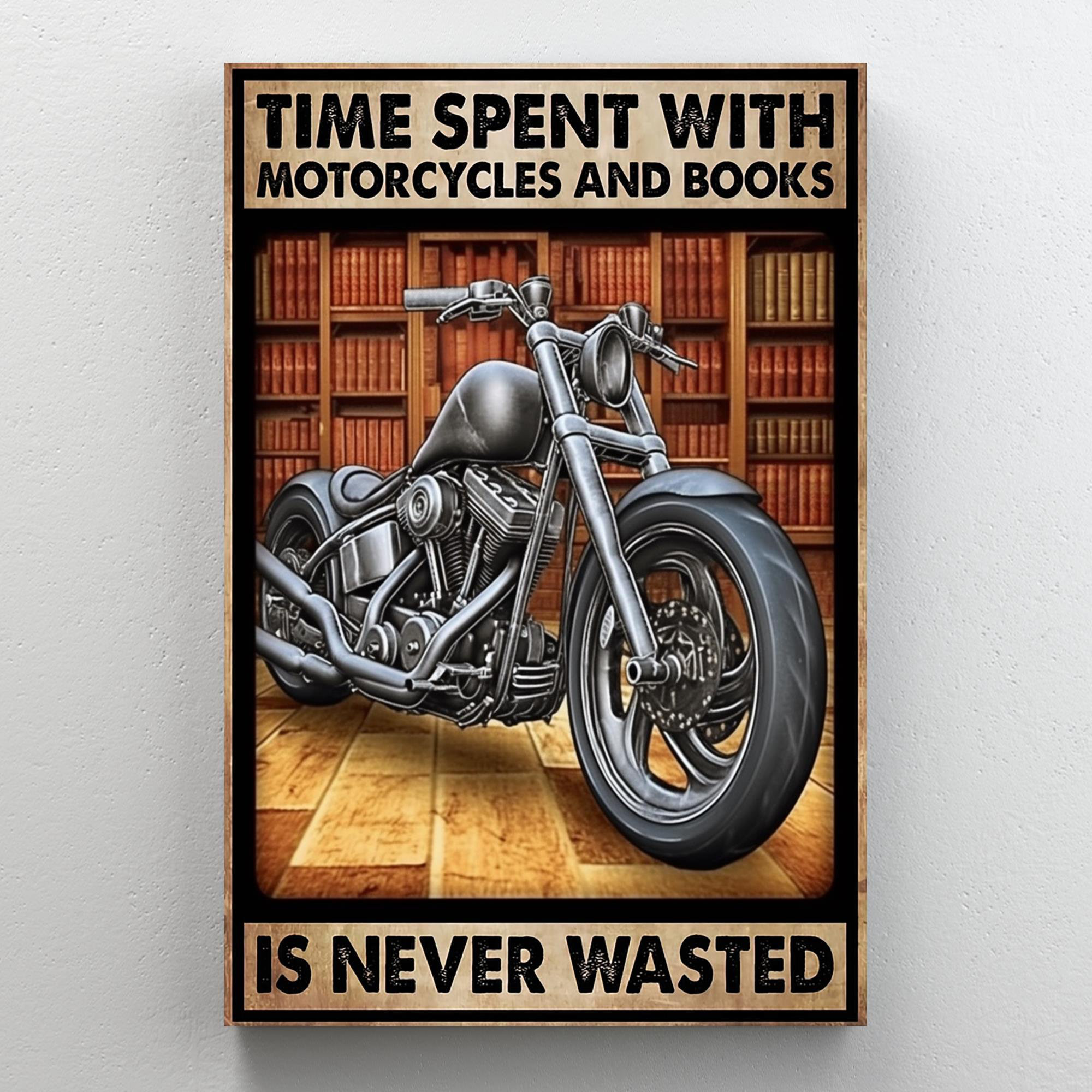 Trinx Ingry Time Spent With Motorcycles And Books On Canvas Graphic Art ...