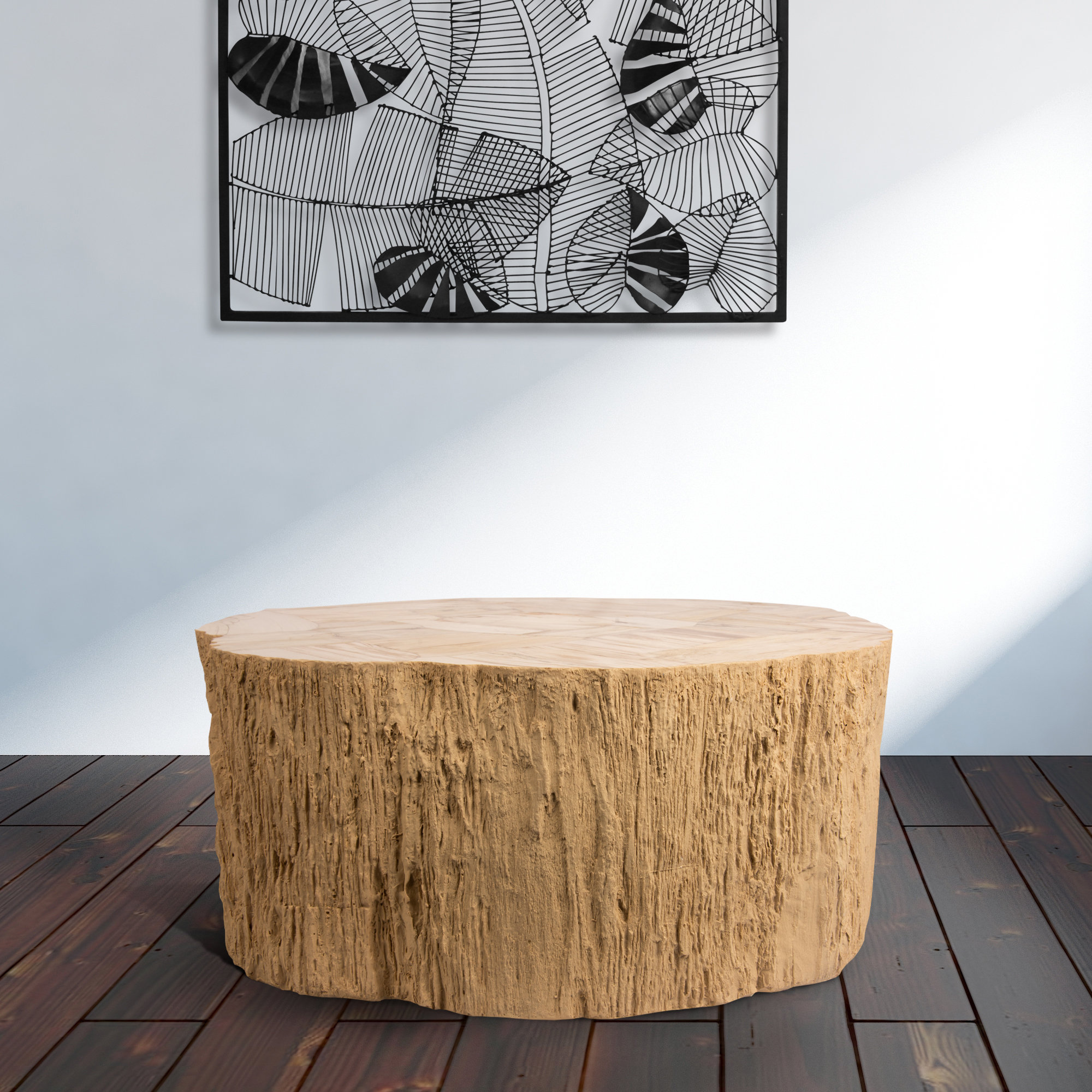Ibolili Rocky Coffee Table, Round, Tan - Wayfair Canada