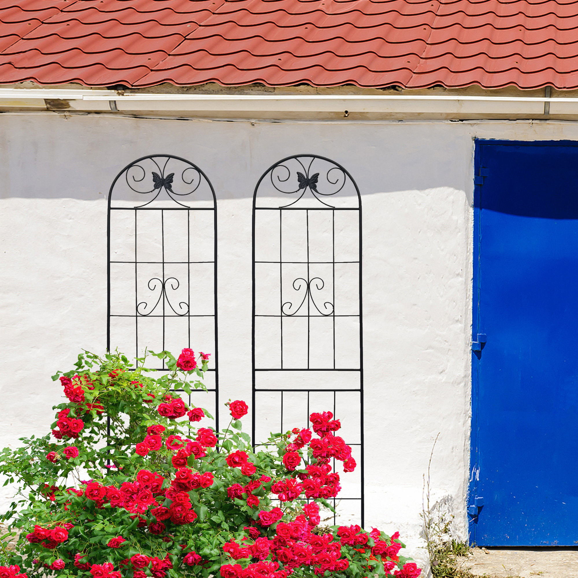 Winston Porter Metal Garden Trellis - Rustproof Trellis for Climbing ...