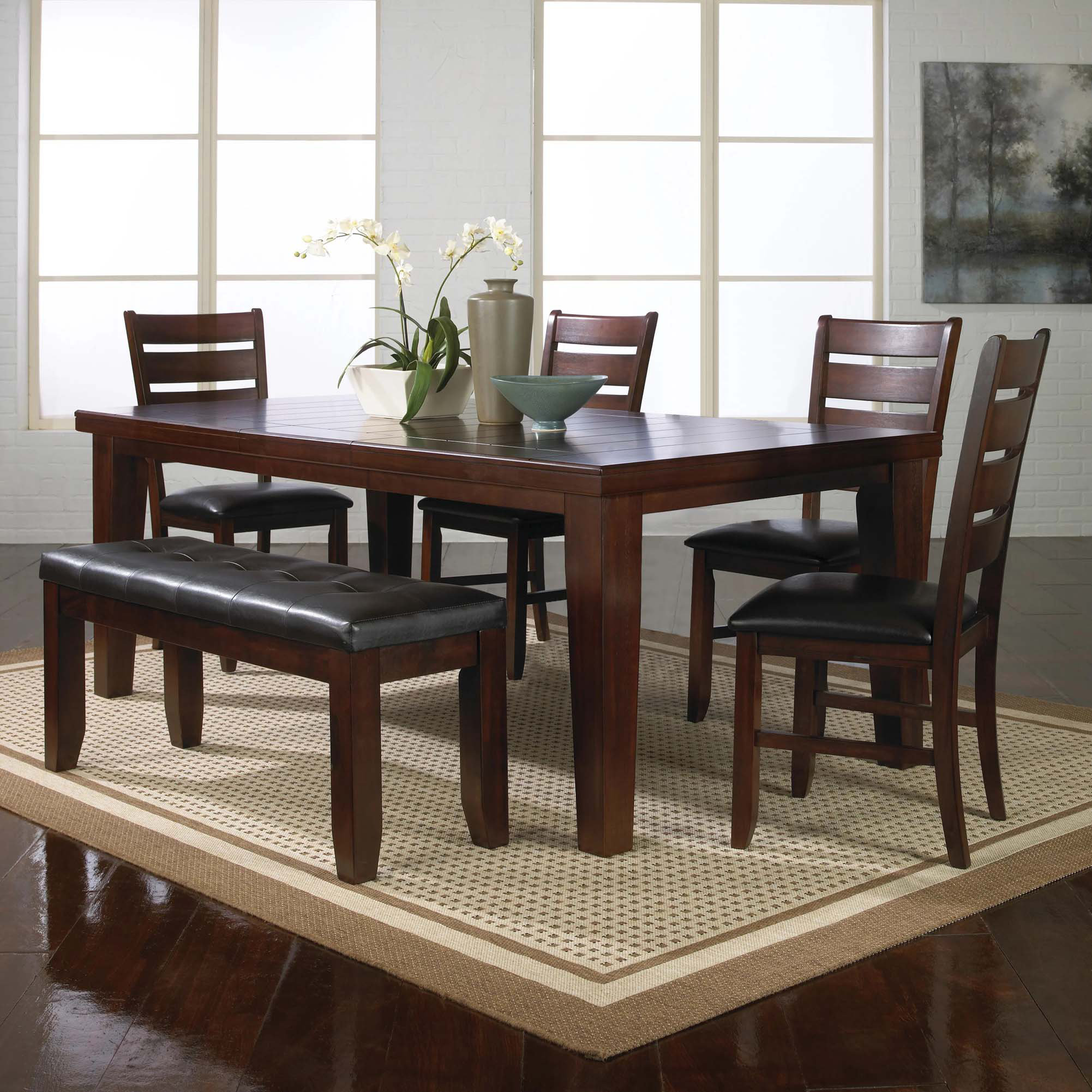 One Allium Way® Contemporary 6Pc Dining Set Extendable Leaf Table ...