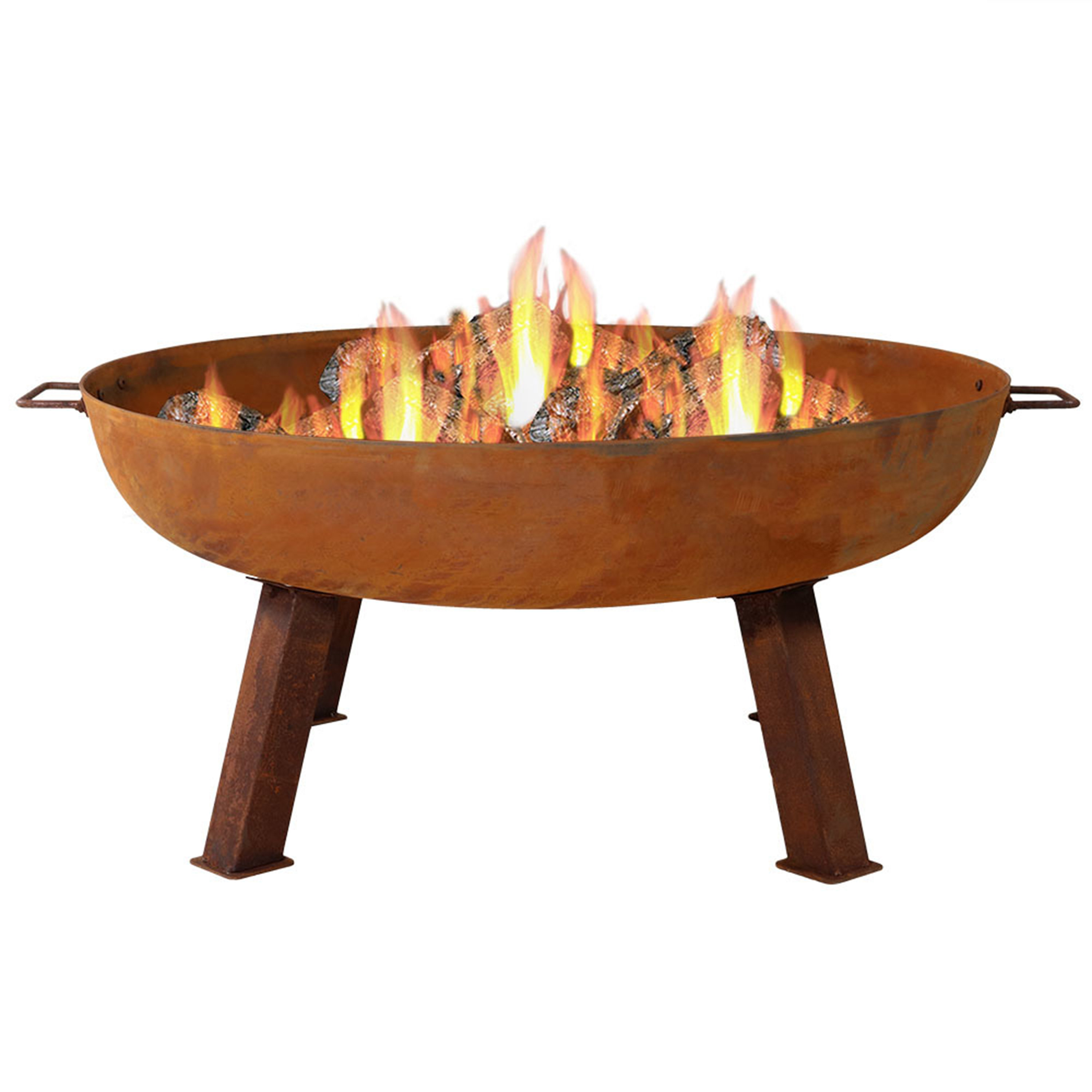 SunnyDaze Decor Union Round Wood-Burning Cast Iron Outdoor Raised Fire ...