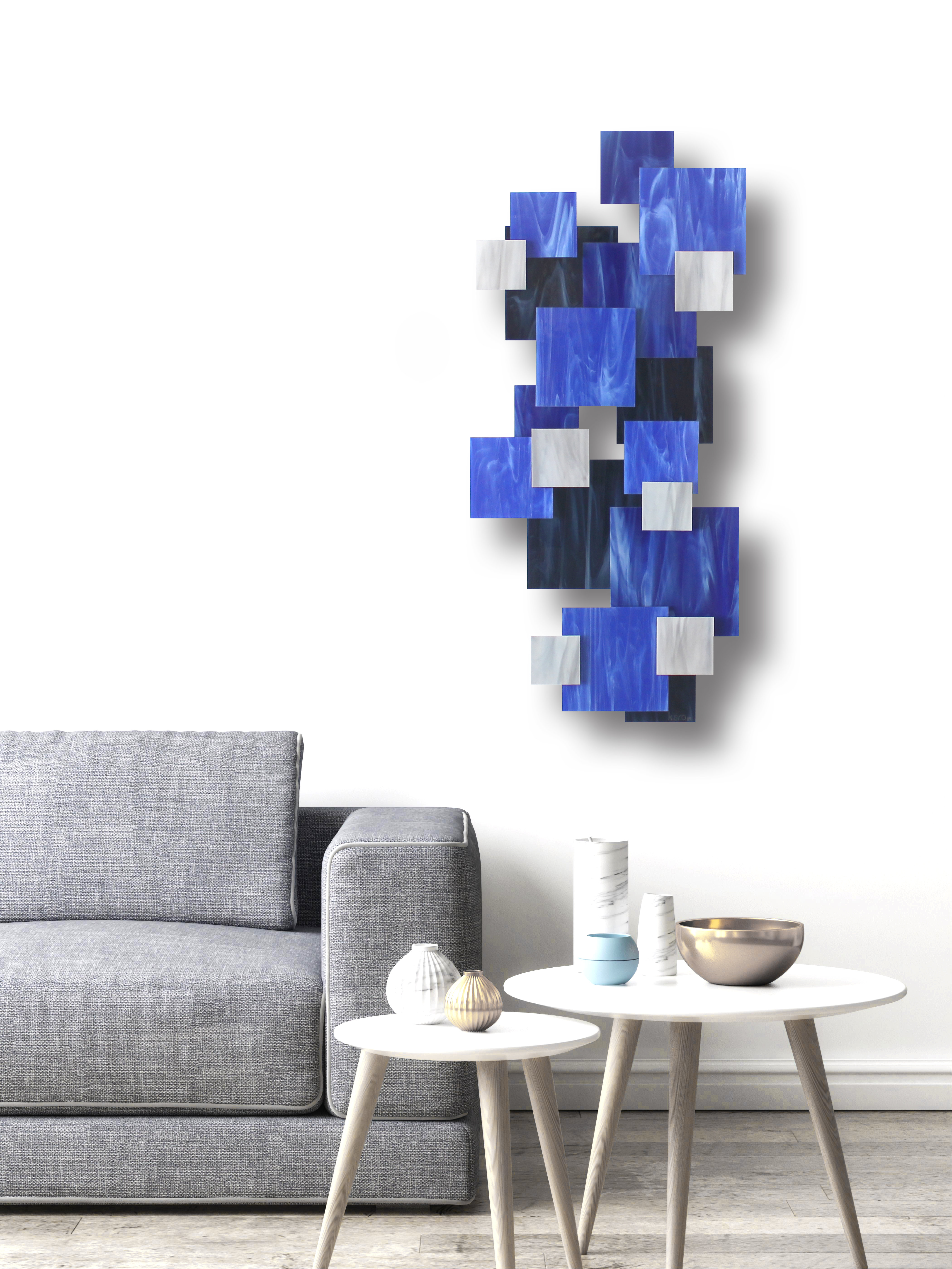 Karo Studio Sapphire TTS Glass And Metal Wall Sculpture | Wayfair