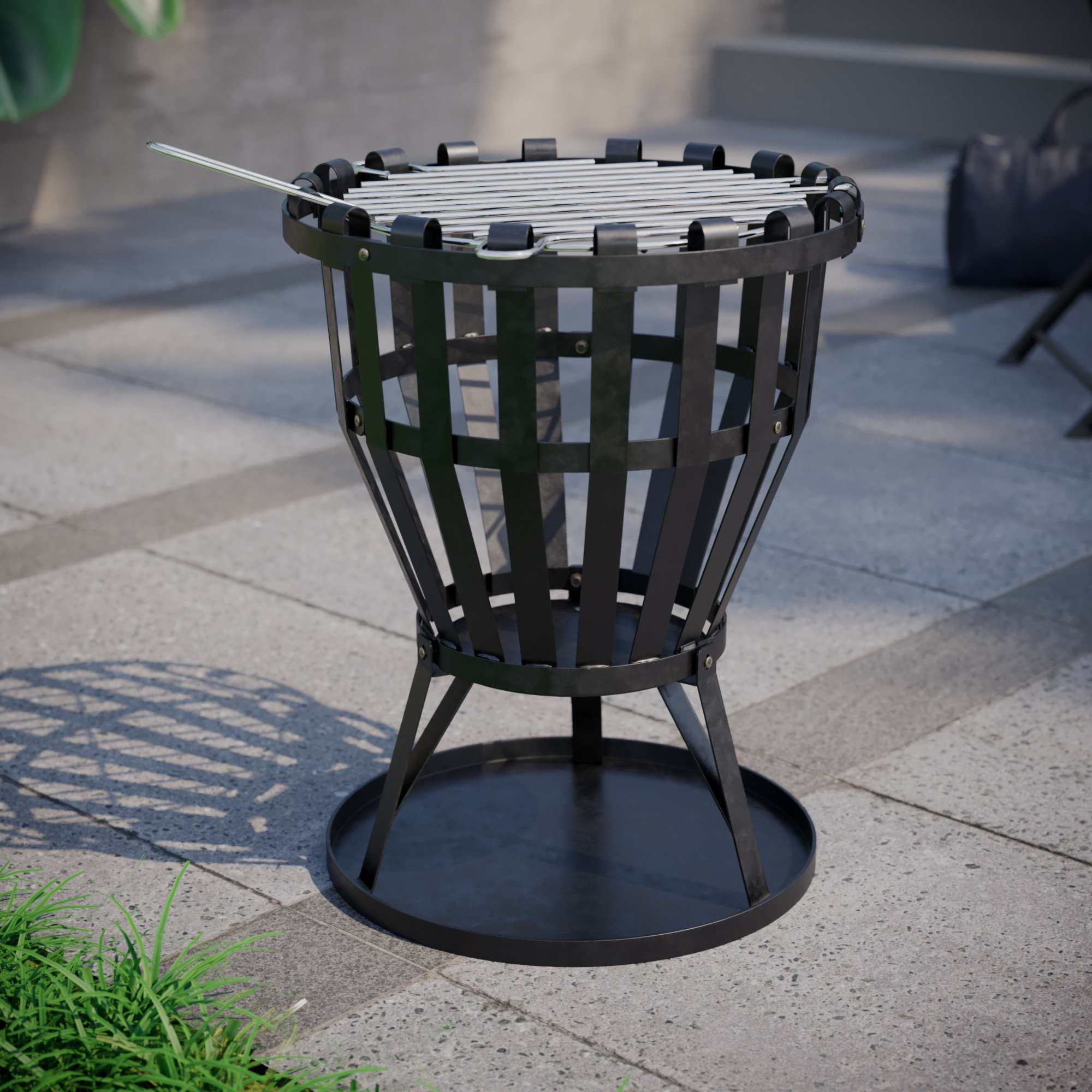 Sol 27 Outdoor Abigailgrace 50Cm H x 40Cm W Steel Charcoal Outdoor Fire ...