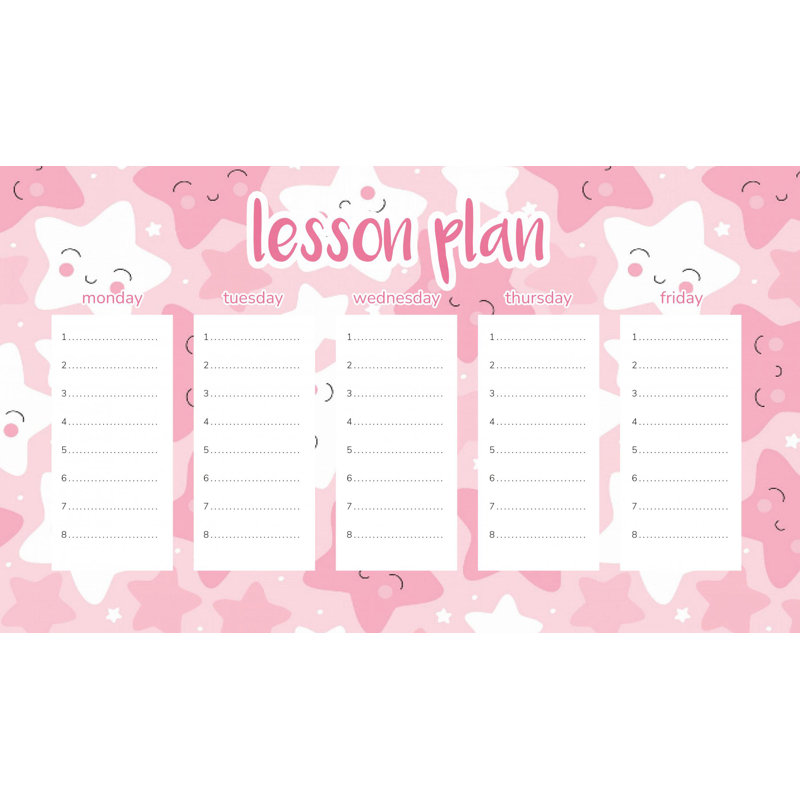 Wallvy Magnetic Lesson Plan Pink Stars | Wayfair.co.uk