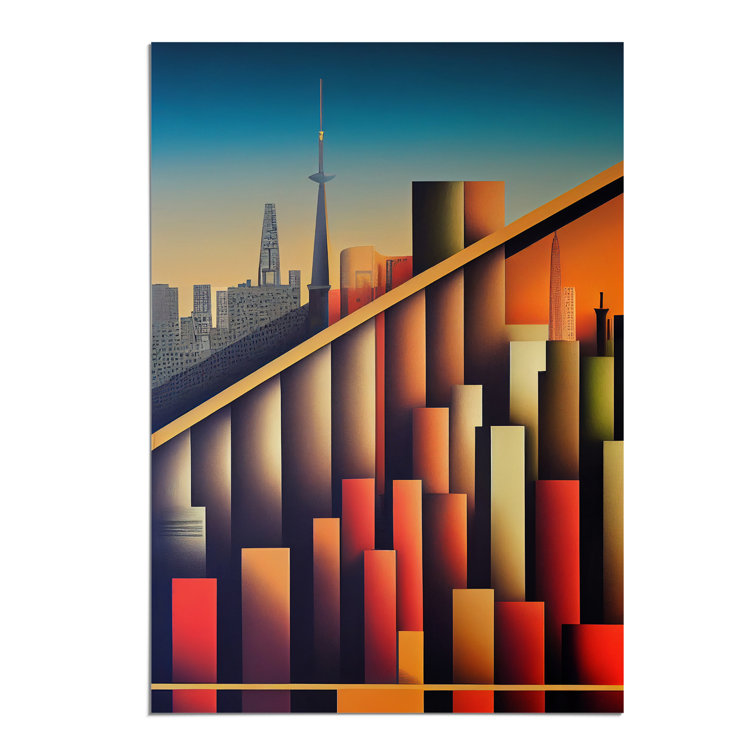17 Stories City Skyline Retro Art No.6 - Graphic Art | Wayfair.co.uk