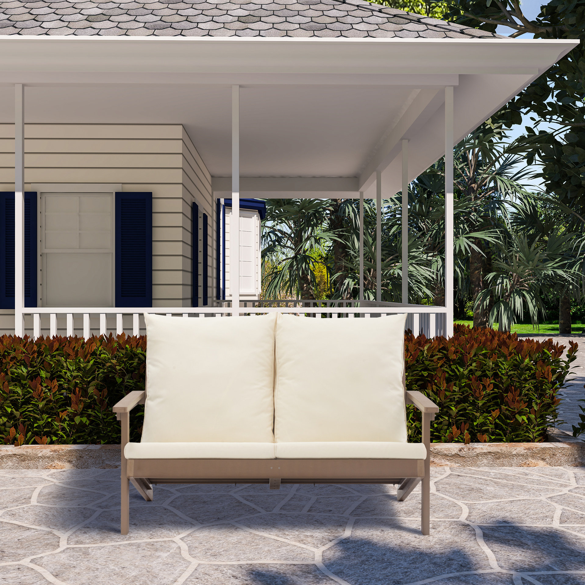 Latitude Run® Outdoor Patio 2 - Seater With And Soft Fabric, Rust ...