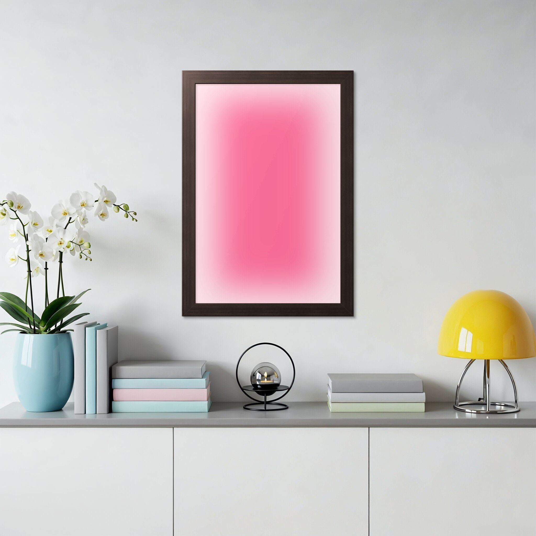 Brayden Studio Pink Ombre Minimalist Aesthetic Home Decor Art Print Chasetin | Wayfair.co.uk