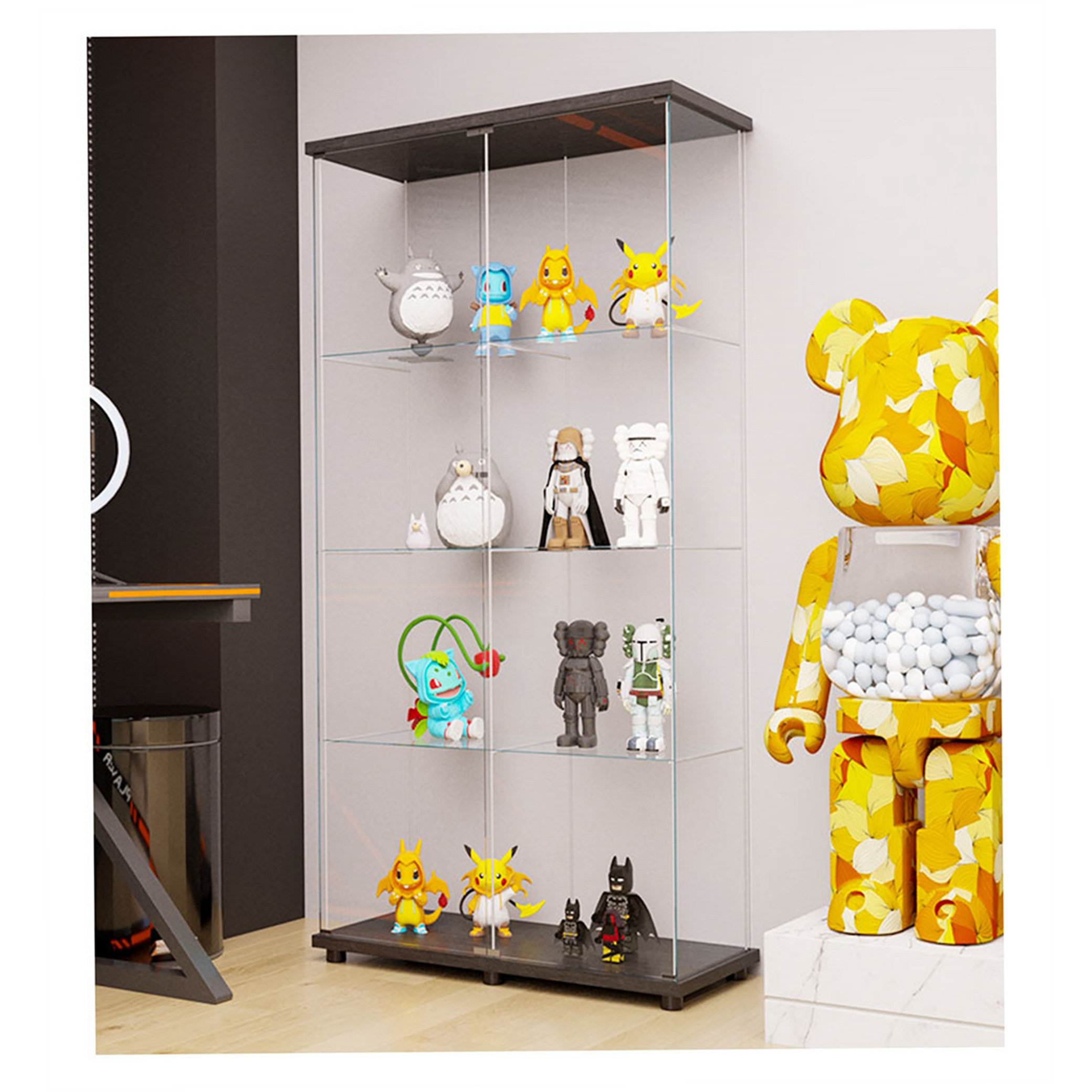 Ivy Bronx Two Door Display Cabinet with Storage Shelves & Reviews ...