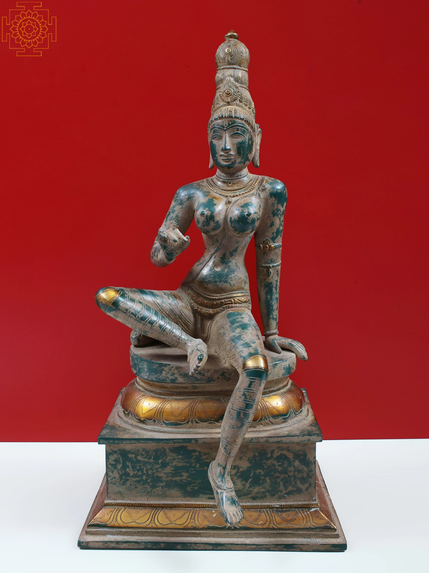 Exotic India 20" Seated Uma (Goddess Parvati) In Brass | Handmade ...