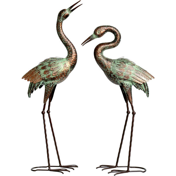 Astoria Grand Garden Crane Statues, Blue Heron Sculptures For Outdoor ...