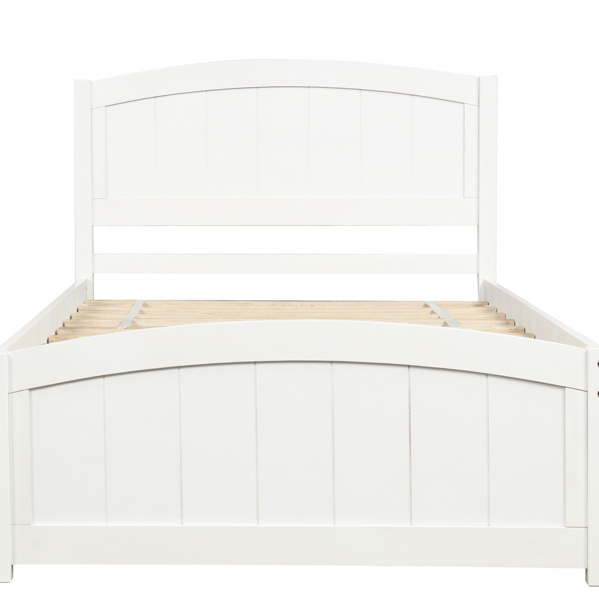 Ophelia & Co. Solid Wood Platform Bed In White With Headboard, And Long ...