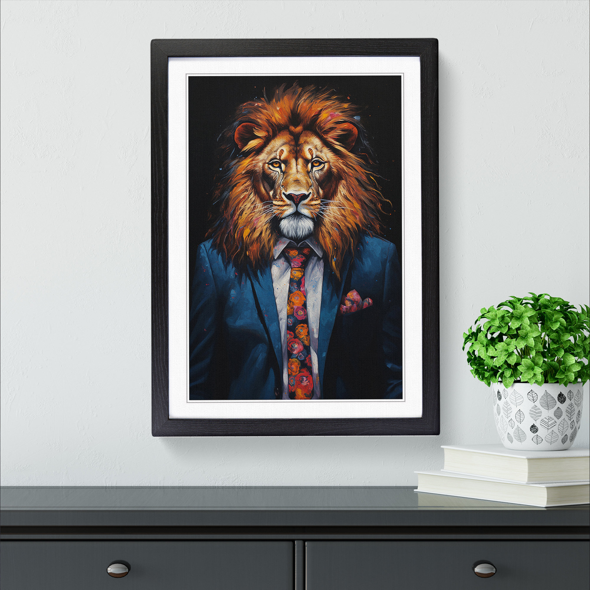 Happy Larry Lion in a Suit Painting No.4 | Wayfair.co.uk