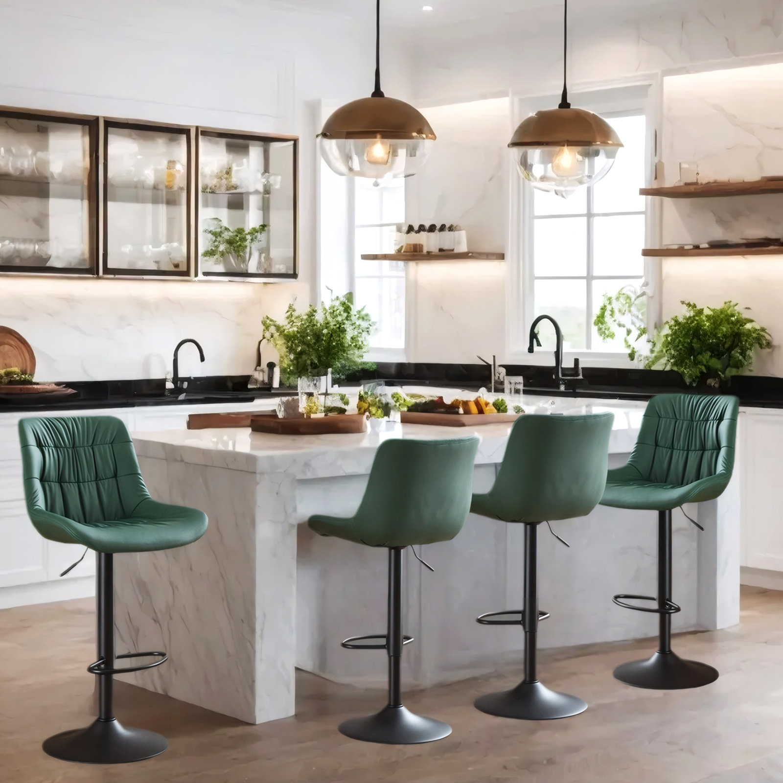 Restworld Swivel Adjustable Height Counter Stool With Footrest | Wayfair