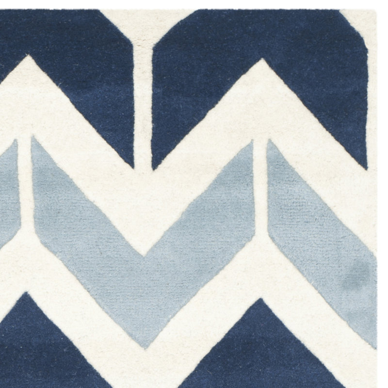 George Oliver Deedie Hand Tufted Wool Chevron Rug & Reviews | Wayfair