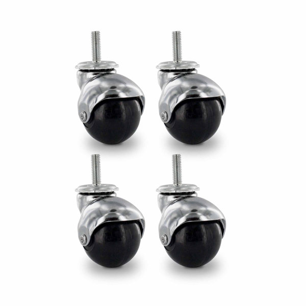 Outwater 1-1/2" Diameter Swivel Hooded PVC Ball Caster 5/16-18 x 1 ...
