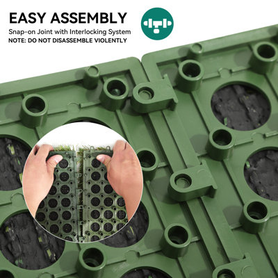 Edrosie Inc 12" x 12" Artificial Grass Turf Panels | Wayfair