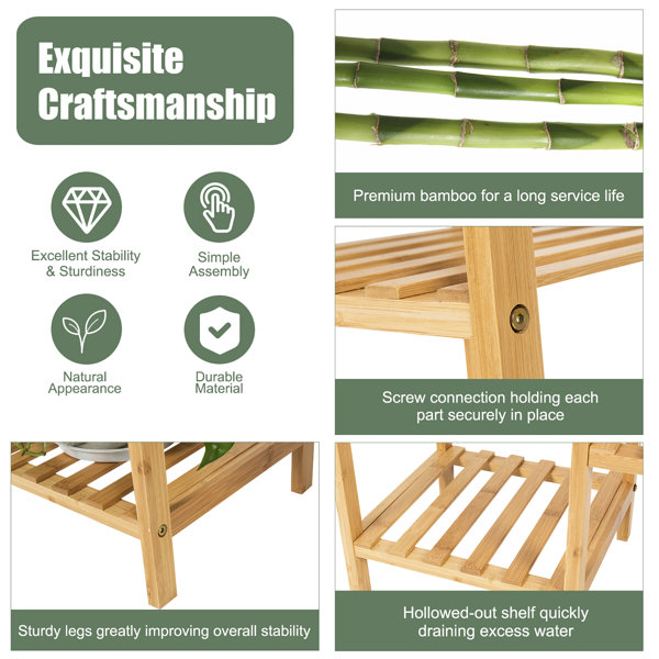 Costway 32'' W Solid Wood Storage Rack & Reviews | Wayfair