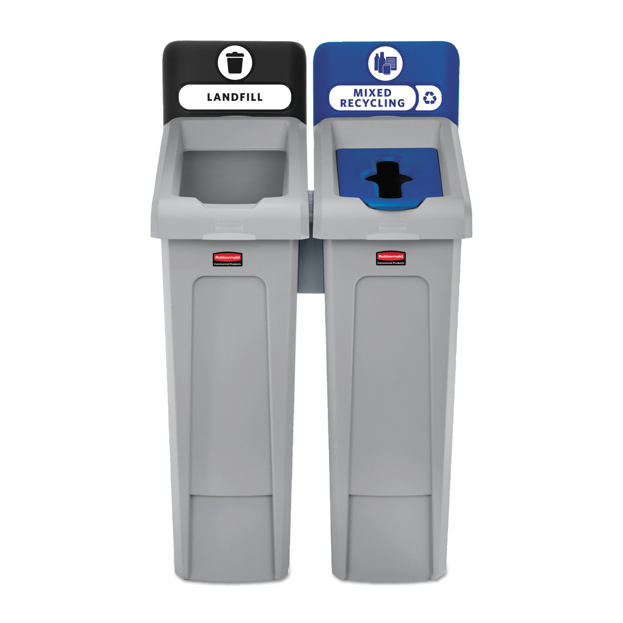 Rubbermaid Commercial Products Slim Jim Station Kit 2-Stream Landfill ...