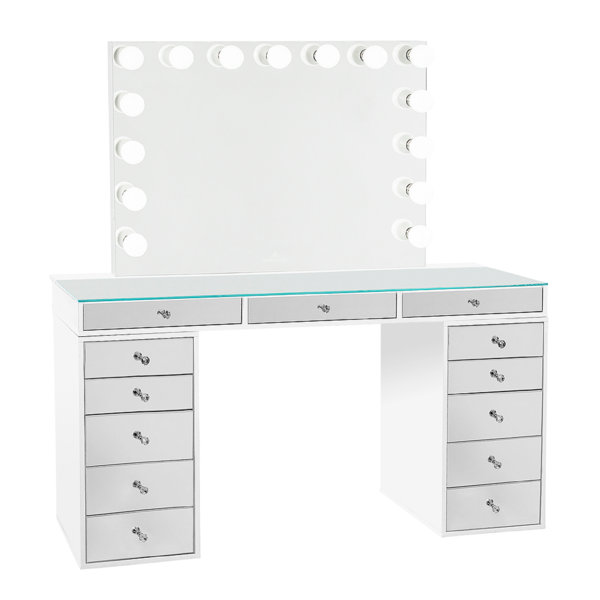 Latitude Run® SlayStation Pro 2.0 Tabletop Vanity Mirror with Lights ...
