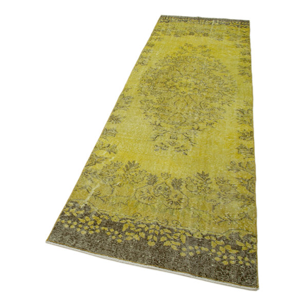 Hargun Vintage Hand Woven Hand Knotted 90 X 298 Yellow Area Rug ...
