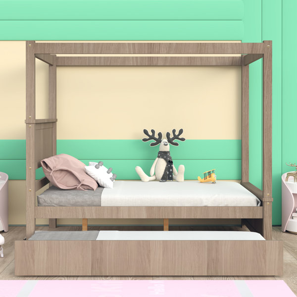 Isabelle & Max™ Luff Full Canopy Bed with Trundle | Wayfair