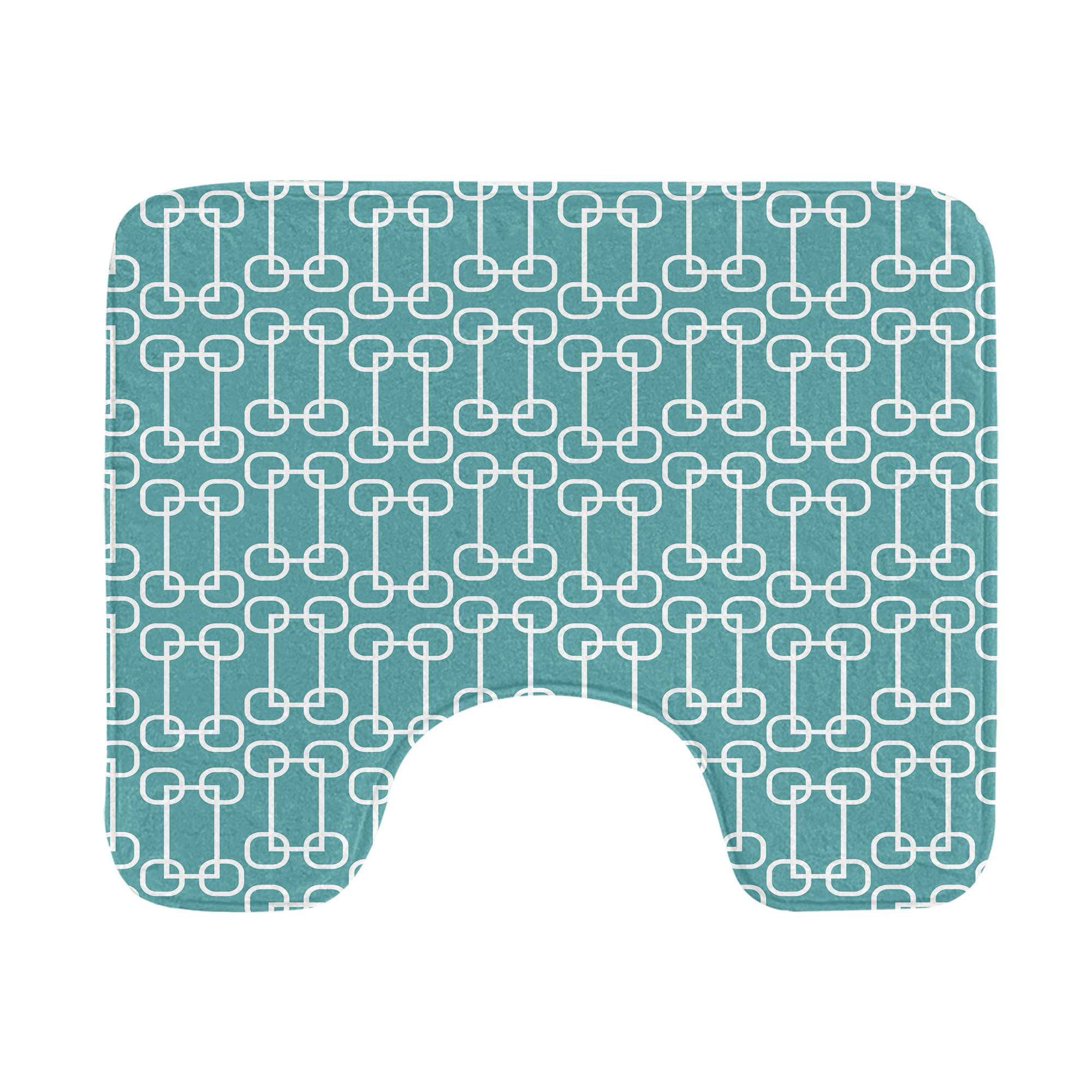 East Urban Home Turquoise Toilet Mat U-Shape Bathroom Rug 20" Petrol ...