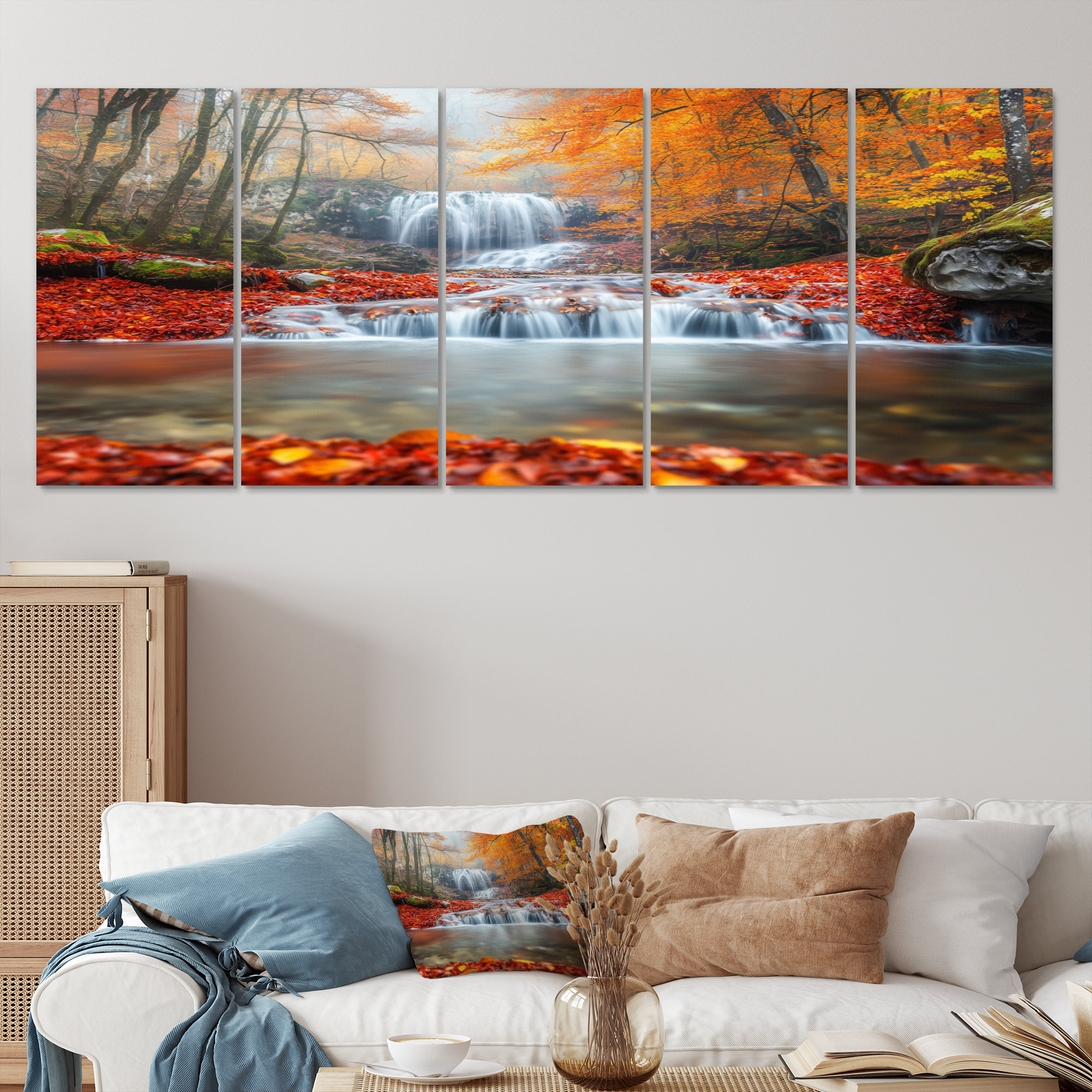 Millwood Pines Yellow Autumn Mountain Waterfall Long View - Waterfall ...