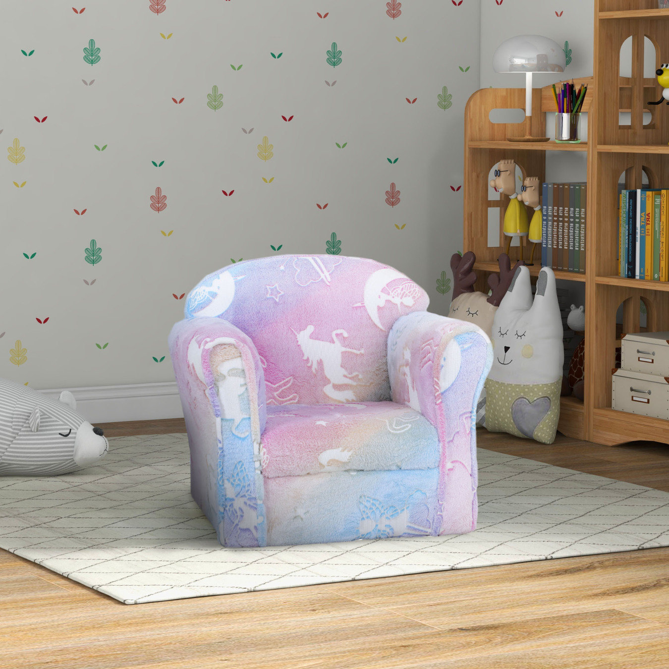 Ebern Designs Kids Sofa Chair With Glow-In-The-Dark Fairy For Playroom ...
