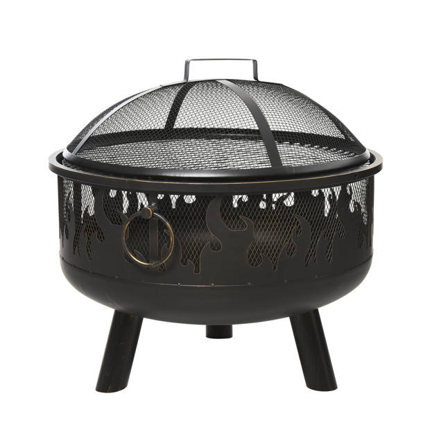 Dakota Fields Afreena 52Cm H x 61.5Cm W Steel Charcoal Outdoor Fire Pit ...