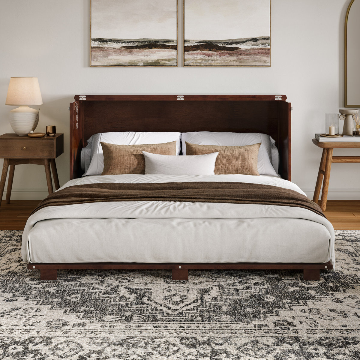 Latitude Run® Westfield Low Profile Wood Murphy Bed Chest with 6 ...