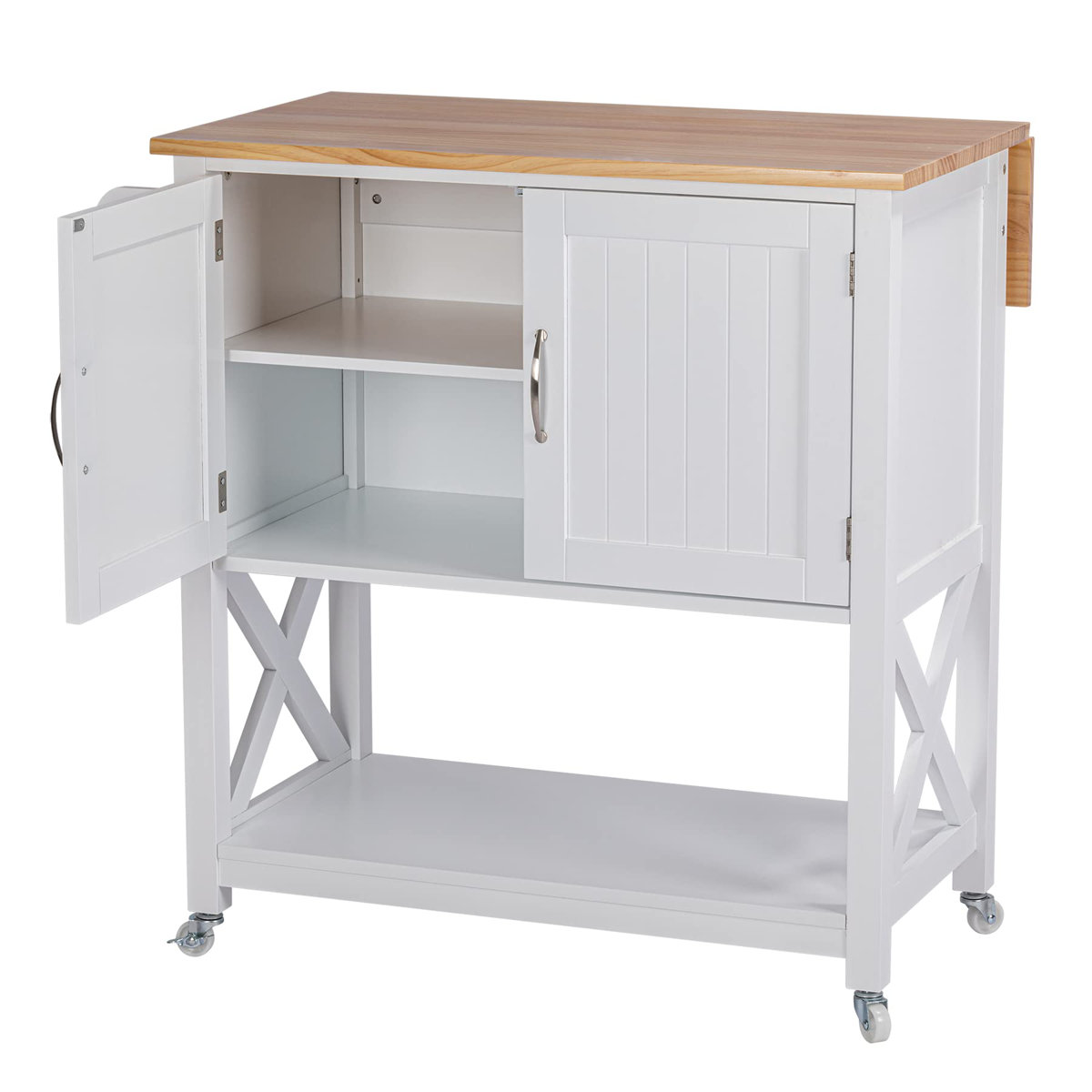 Gracie Oaks Kitchen Island On Wheels, Rolling Kitchen Cart With Storage ...