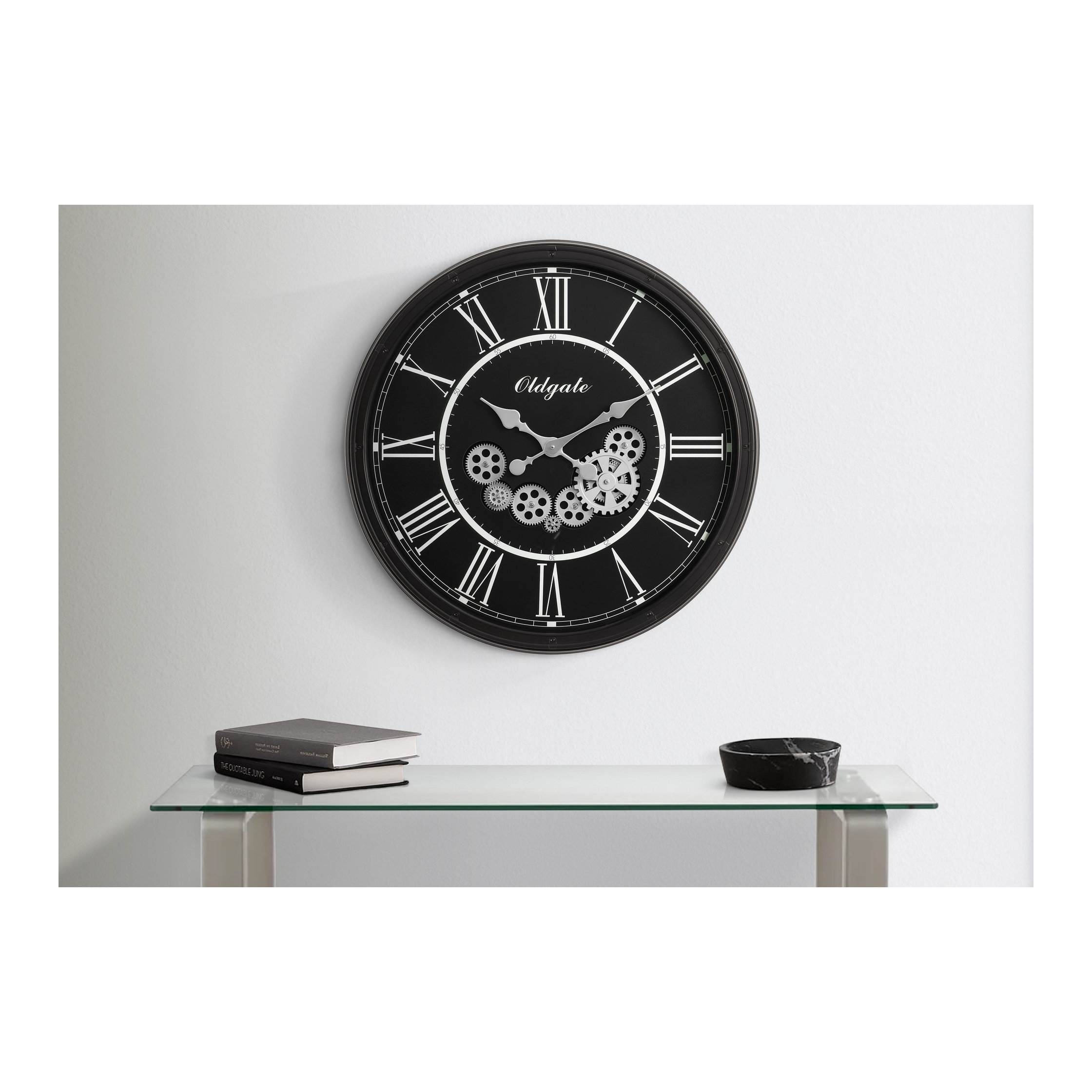 Latitude Run® Clocks, 30" Round, Gear Mechanism, Large Oversized, Wall ...