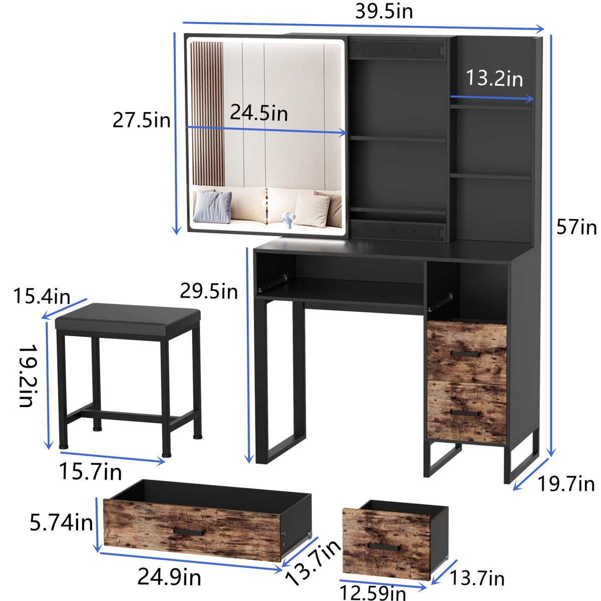Mercer41 Vanity & Reviews | Wayfair