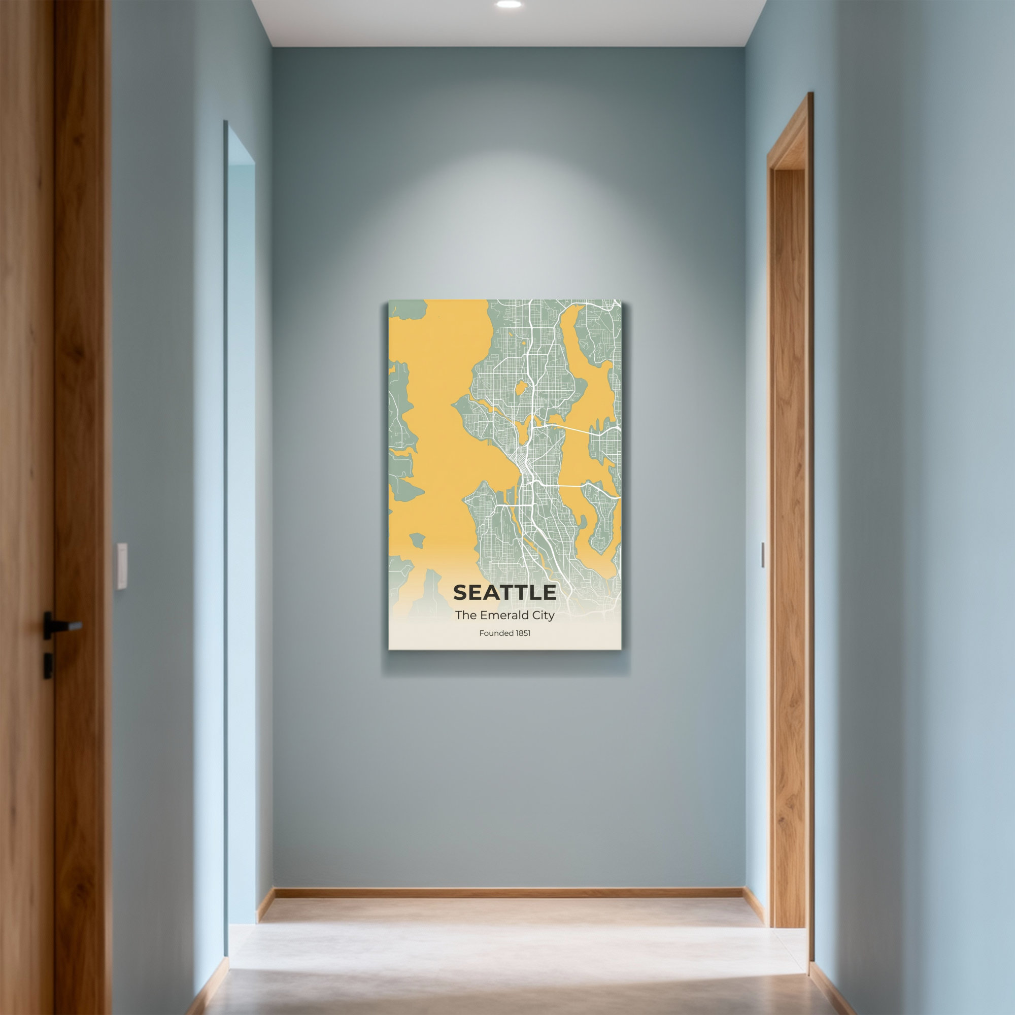 Latitude Run® Scenic & Cityscapes Seattle Map Art Print Design ...