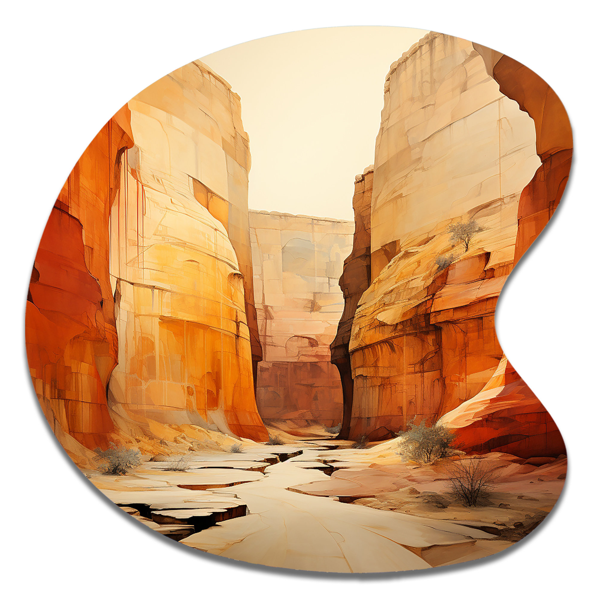 Design Art Bold Landscape Canyon Desert V - Canyon Drop Shape ...