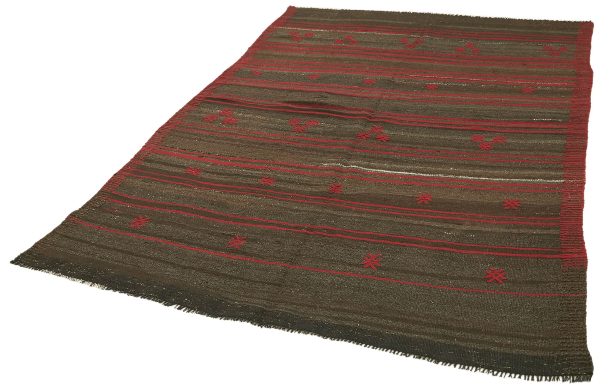 Union Rustic Mackanzie Brown Striped Wool Handmade Area Rug | Wayfair