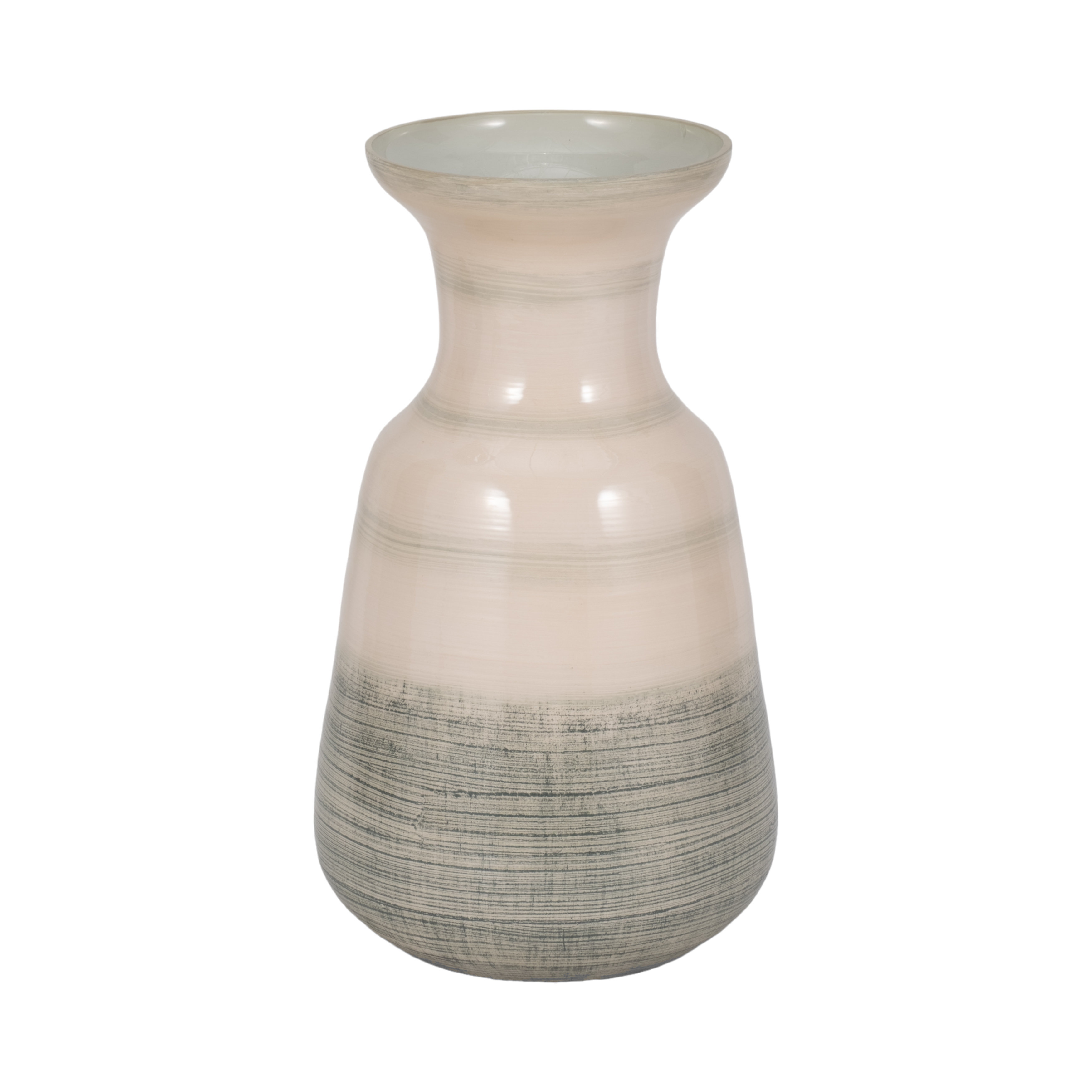 Birch Lane™ Glass White Two Tone Cylinder Enamel Vase | Birch Lane