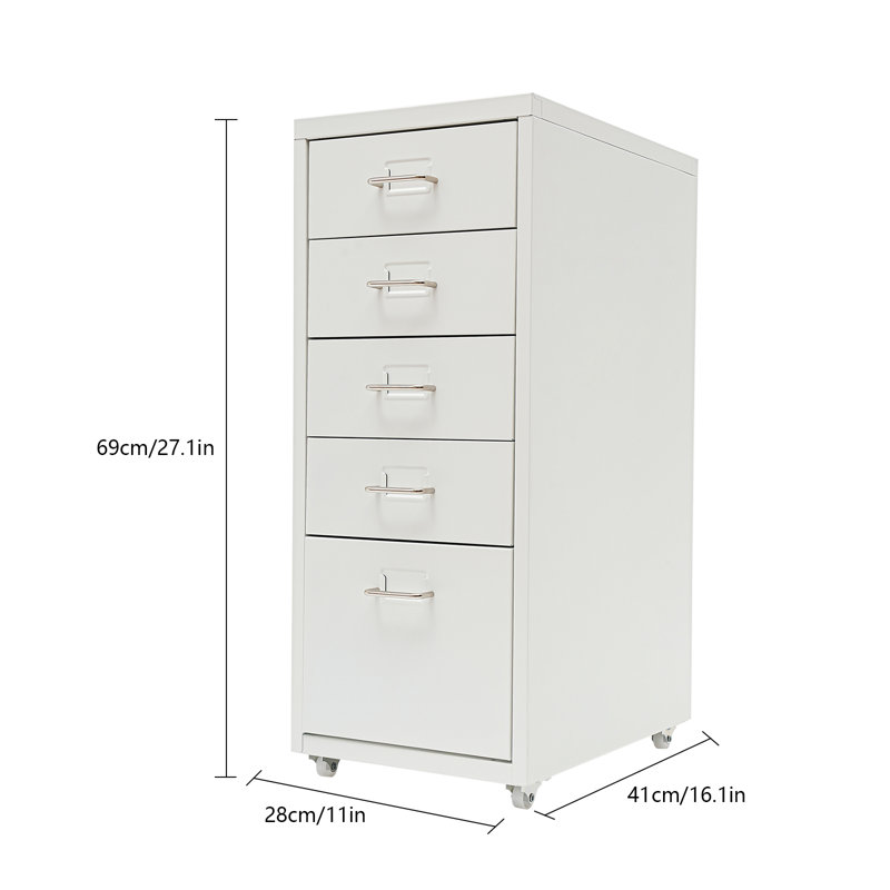 Ebern Designs Riesner 5-Drawer Storage Cabinet with Wheels | Wayfair