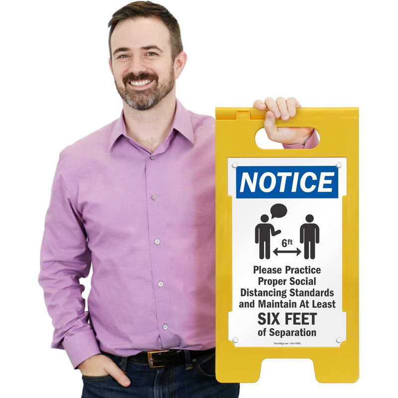 SmartSign Notice Please Practice Social Distancing Plastic Folding ...