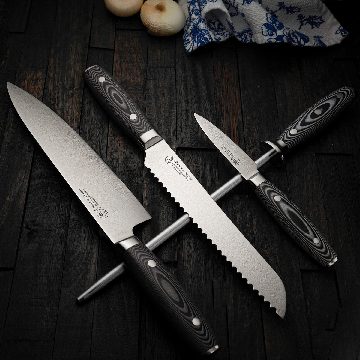 Prince Of Scots Prince Of Scots Damascus Knife Collection 4 Piece ...