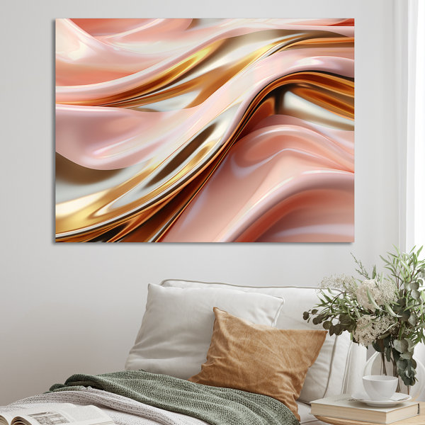 Wrought Studio " Pink And Gold Liquid Glam Wave " - Wayfair Canada