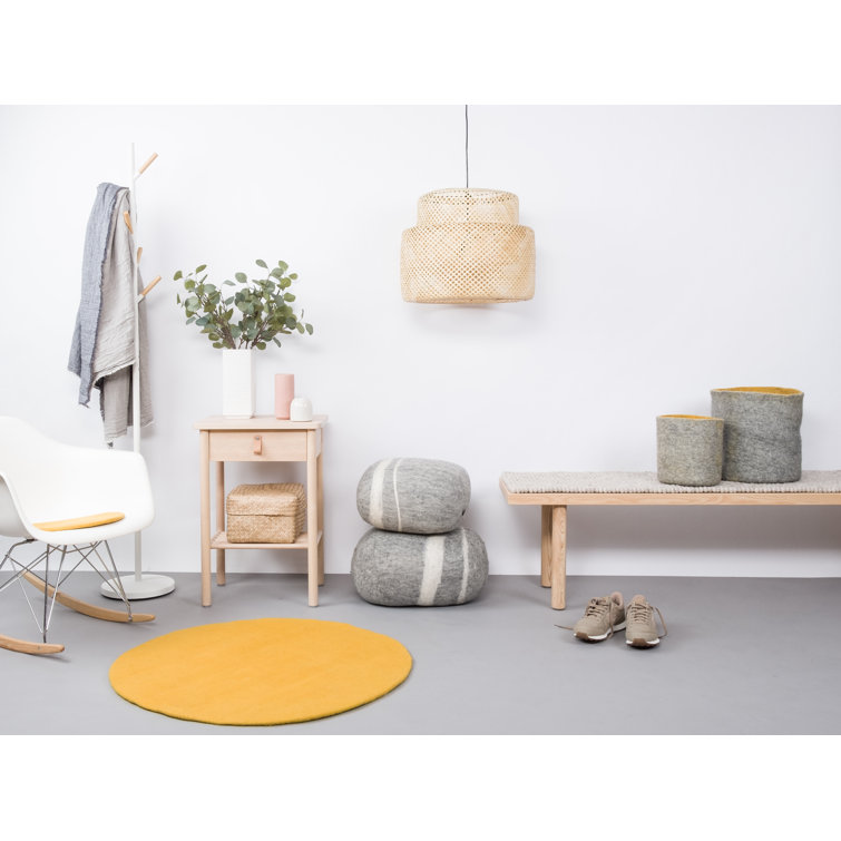 Myfelt Klara Handmade Shaggy Mustard Yellow Rug & Reviews | Wayfair.co.uk