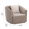 Benjara Tovi Armchair, 40 Inch, Plush Taupe Brown Fabric, 1 Accent ...