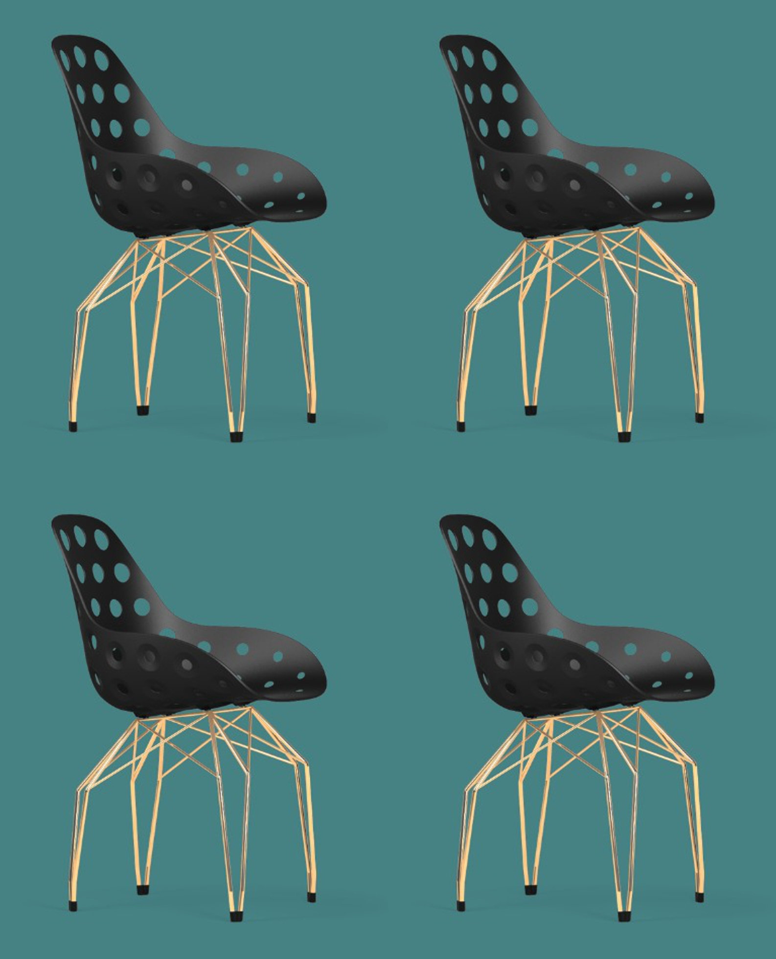 Everly Quinn Dimple Diamond Chairs - Set Of 4 - | Wayfair