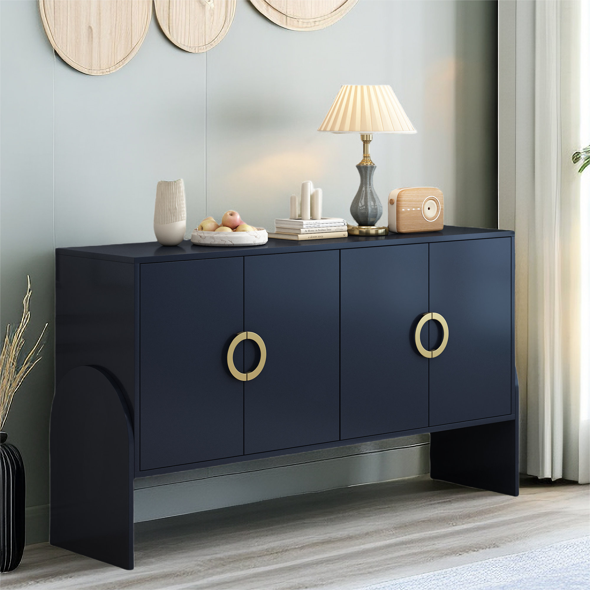 Wrought Studio Jhayda 61'' Wide Four-door Sideboard with Arched Legs ...